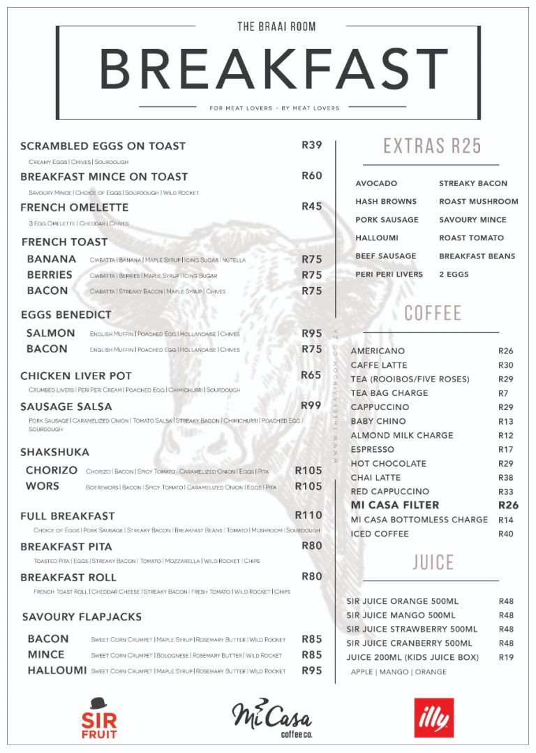 LONEHILL Menu - The Braai Room - Burgers | Steaks | Wood fired Pizza