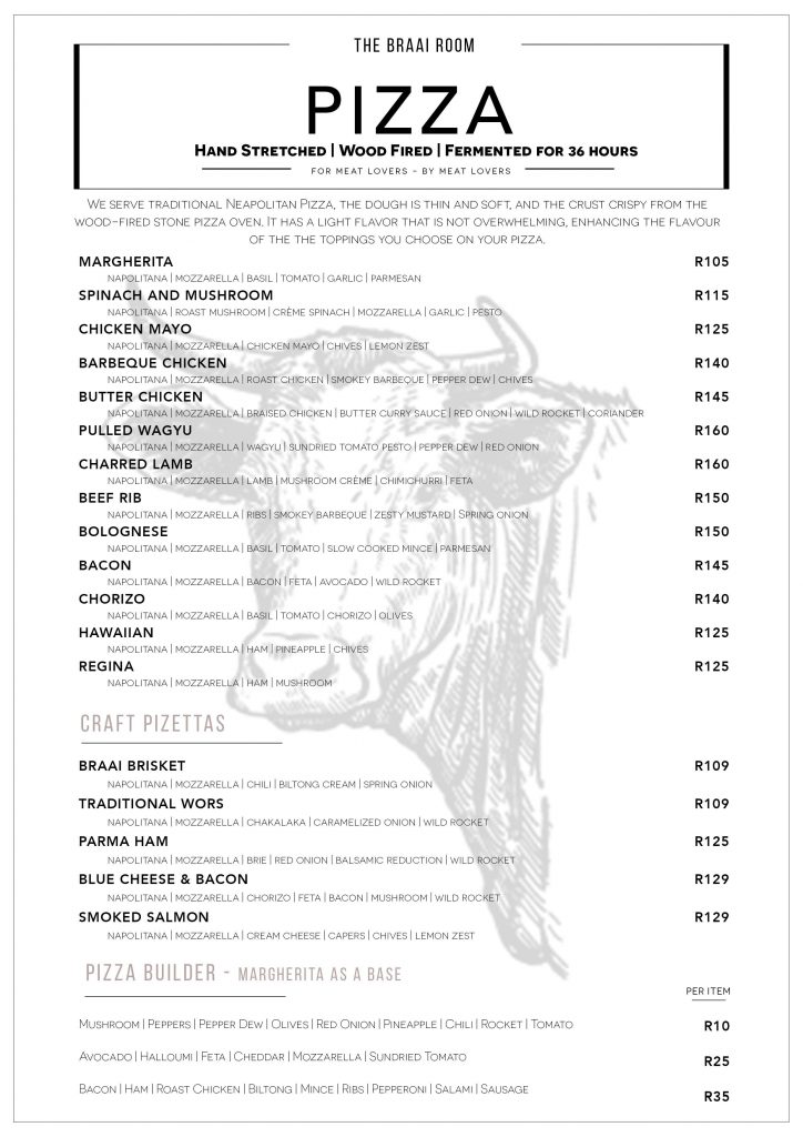 LONEHILL Menu – Braai Room