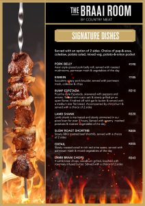 LONEHILL Menu – Braai Room