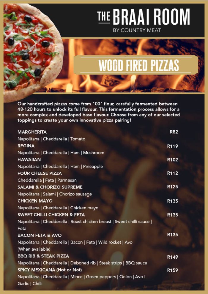 LONEHILL Menu – Braai Room