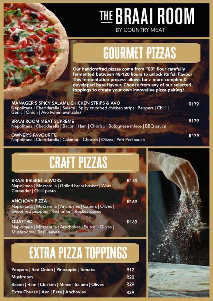 LONEHILL Menu – Braai Room