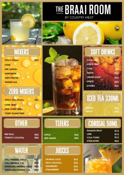 LONEHILL Menu – Braai Room